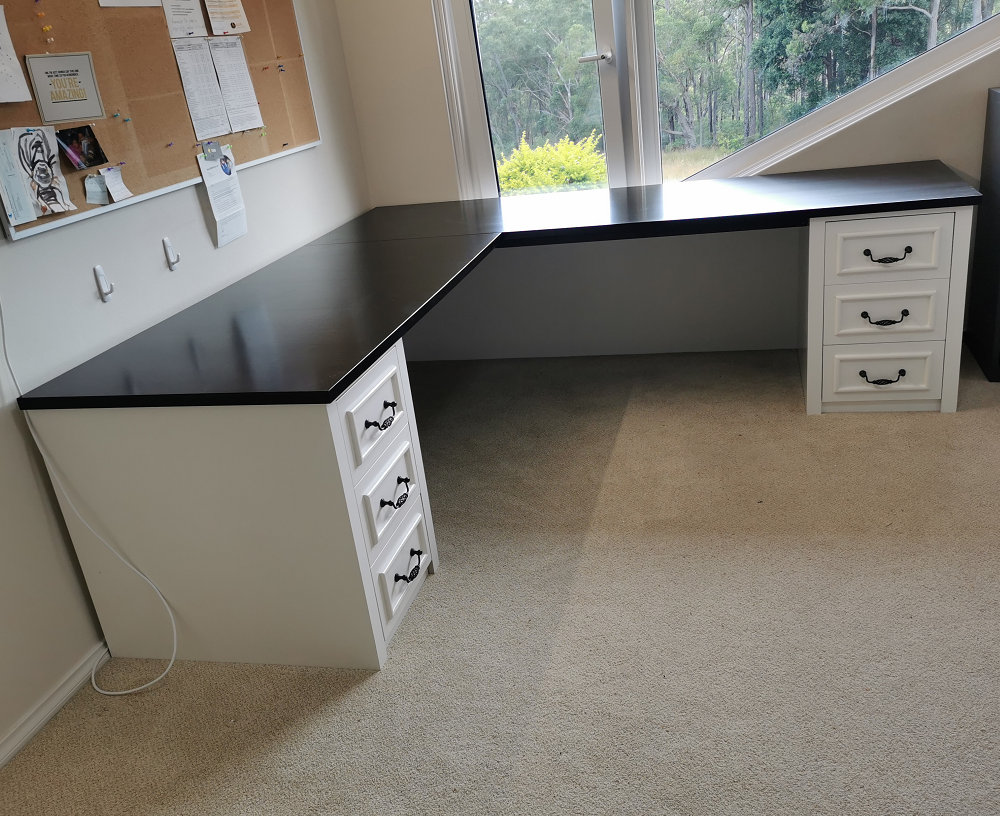 Windfield Corner Study Desk 2400 x 2400 mm - Castle Hill Furniture