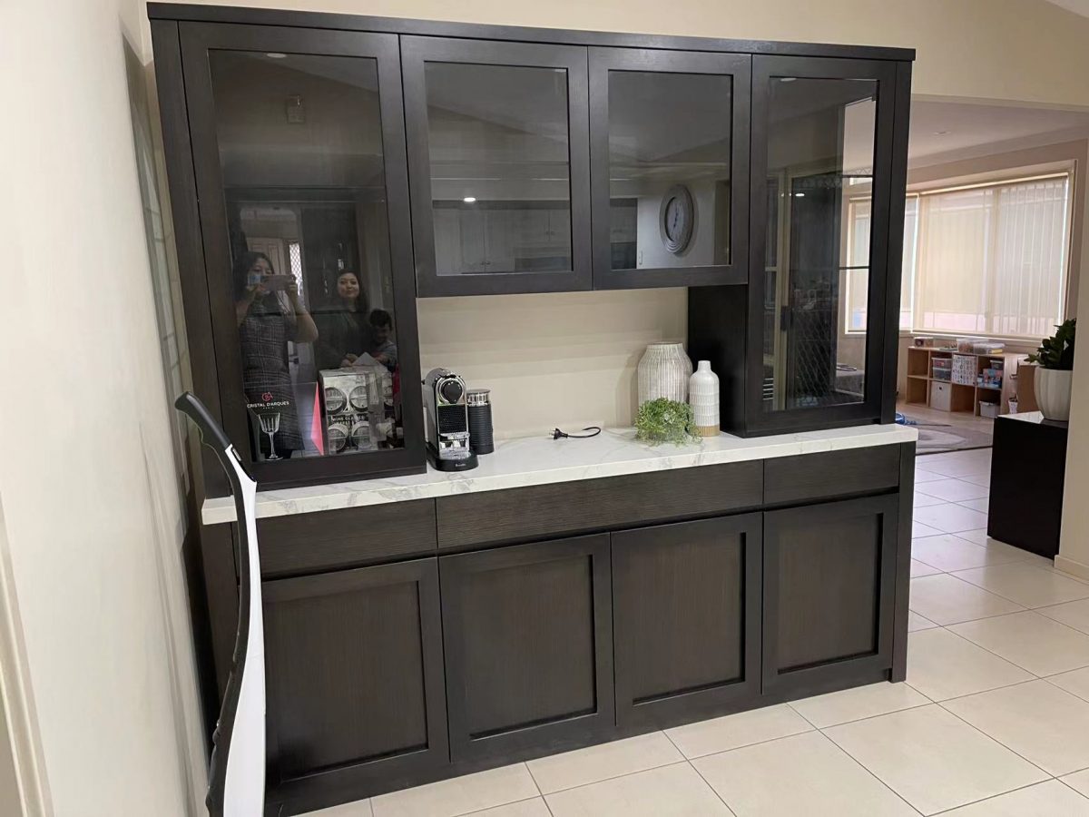 Stone Countertop Buffet and Hutch - Castle Hill Furniture