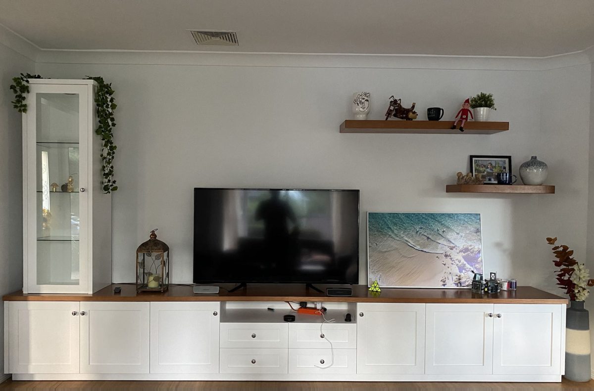 Elle Hampton Style Entertainment Unit with Floating Shelves - Castle ...